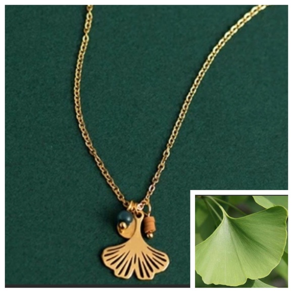 Artisan Moon | Jewelry | Gingko Leaf Necklace Charm 4k Gold Plated 18 ...
